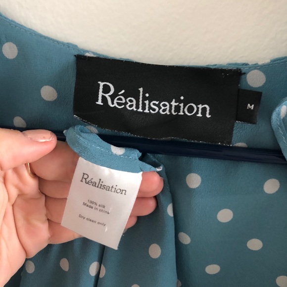 Realisation Par | Dresses | Realisation Blue Polka Dot Wrap Dress ...